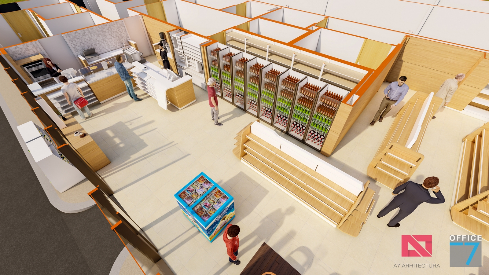 Interior Stație Corbeanca – concept - Proiect Benzinarie