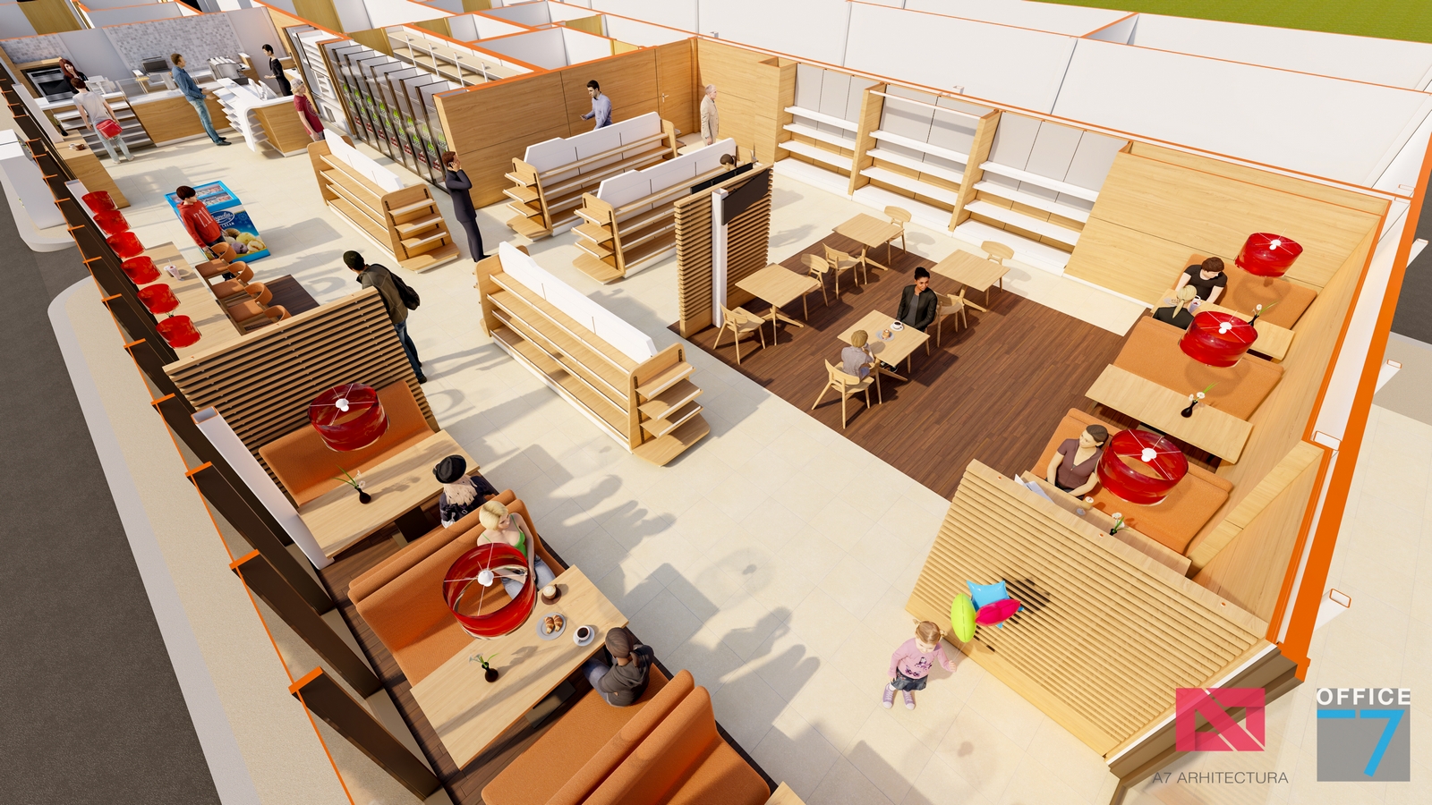 Interior Stație Corbeanca – concept - Proiect Benzinarie