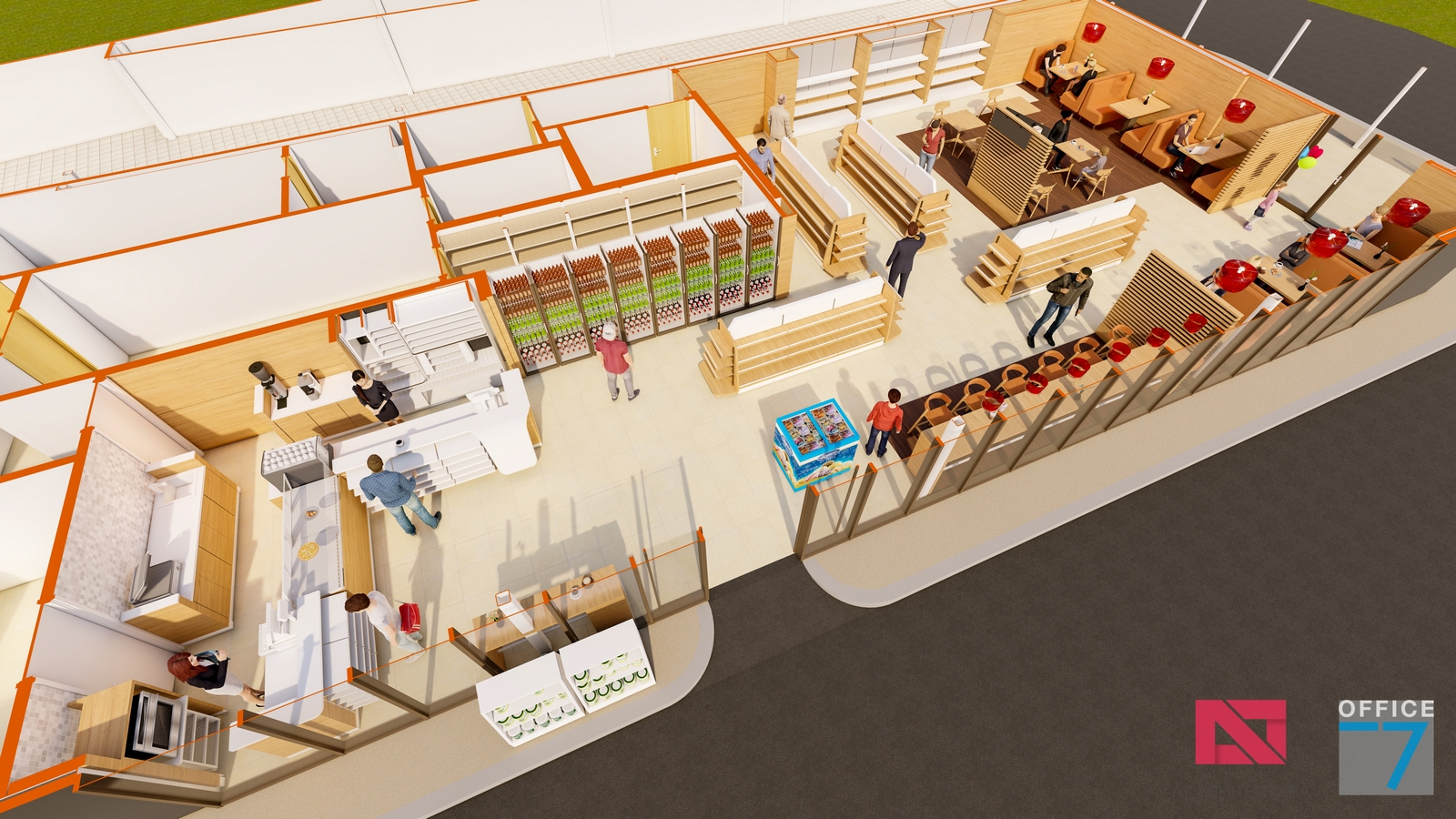 Interior Stație Corbeanca – concept - Proiect Benzinarie