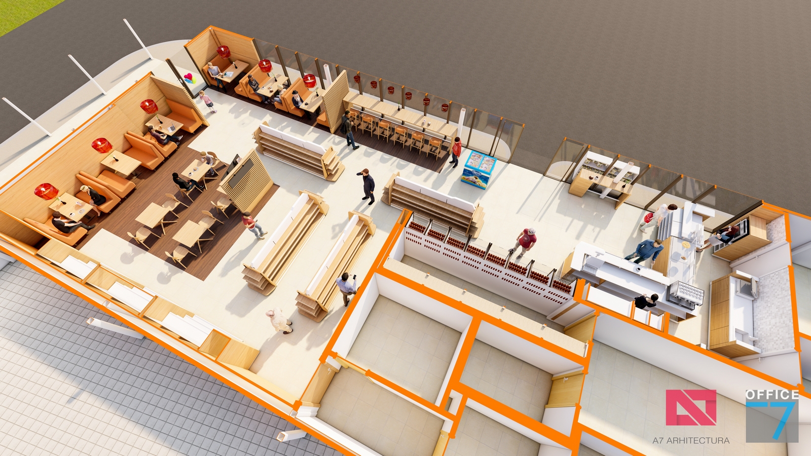 Interior Stație Corbeanca – concept - Proiect Benzinarie